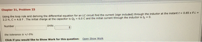 Solved Using the loop rule and deriving the differential | Chegg.com