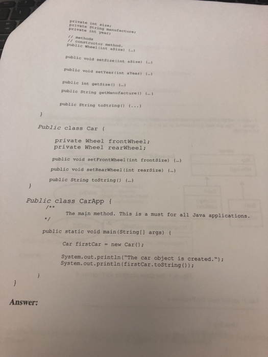 Solved Problem 3 (10 points): Draw the class diagram based | Chegg.com