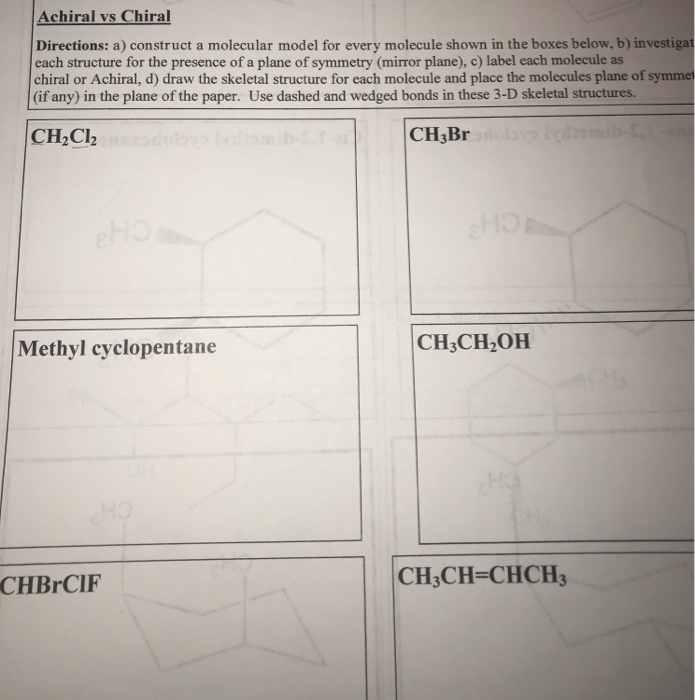 Solved Achiral vs Chiral Directions: a) construct a | Chegg.com
