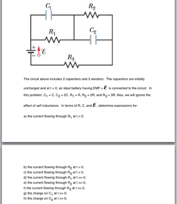 Solved Ry 8 The circuit above includes 2 capacitors and 3 | Chegg.com