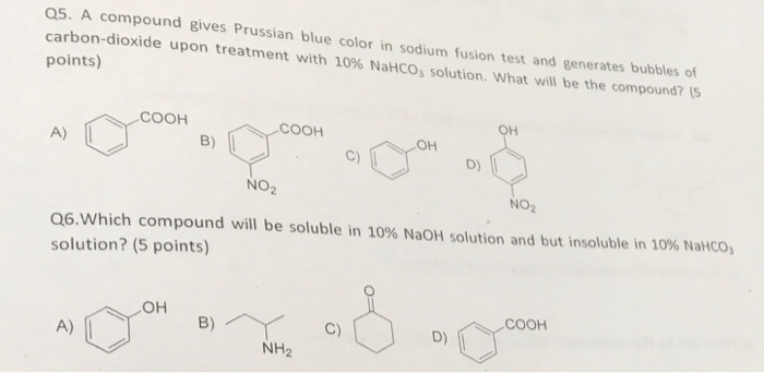 Solved A compound gives Prussian blue color in sodium fusion | Chegg.com