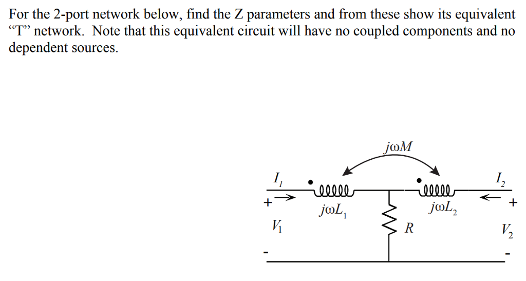 Solved For the 2-port network below, find the Z parameters | Chegg.com