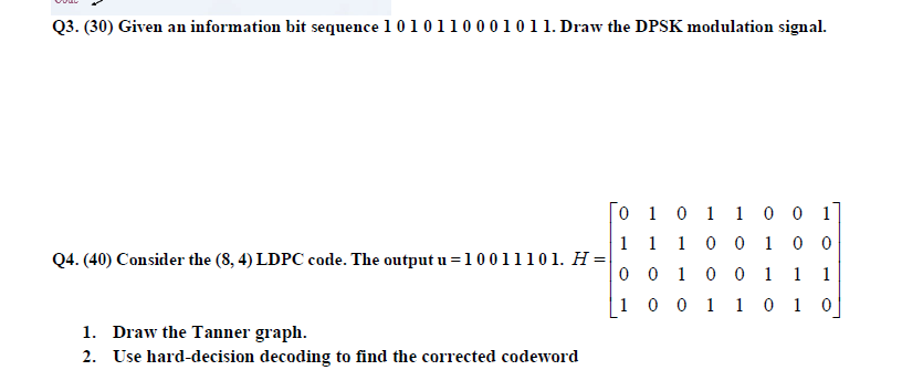 Solved Q3 30 Given An Information Bit Sequence