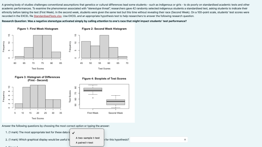Solved recorded in the EXCEL file StandardisedTests.xlsx. | Chegg.com