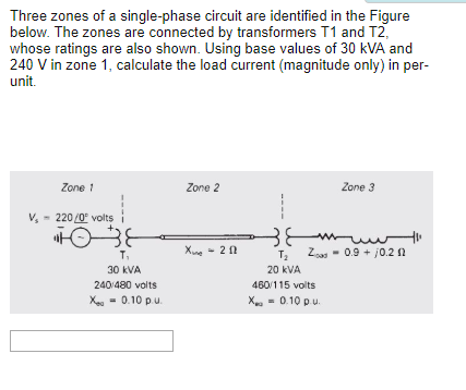 Solved Three zones of a single-phase circuit are identified | Chegg.com