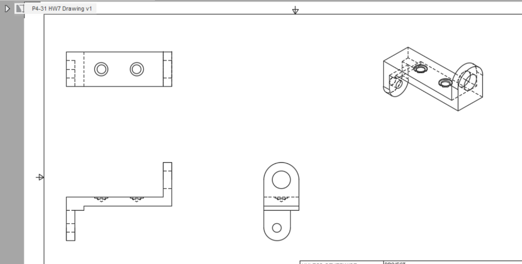 Solved P4-31 HW7 Drawing v1 ϕUse proper dimensioning | Chegg.com