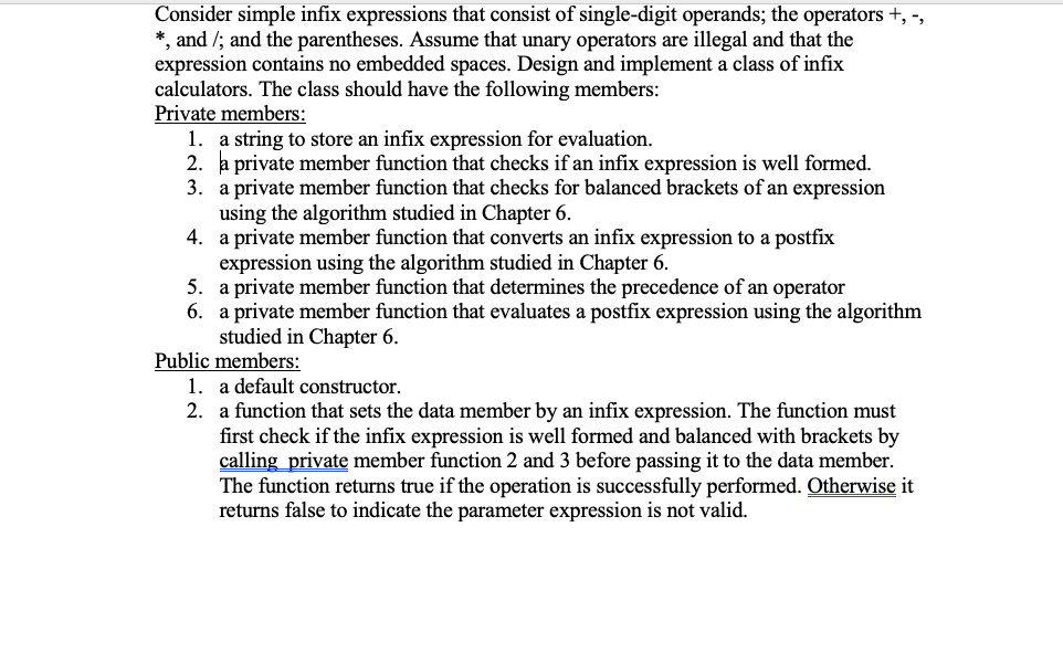 Solved Consider simple infix expressions that consist of | Chegg.com