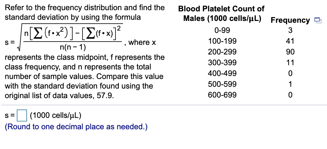 Solved Refer to the frequency distribution and find the | Chegg.com