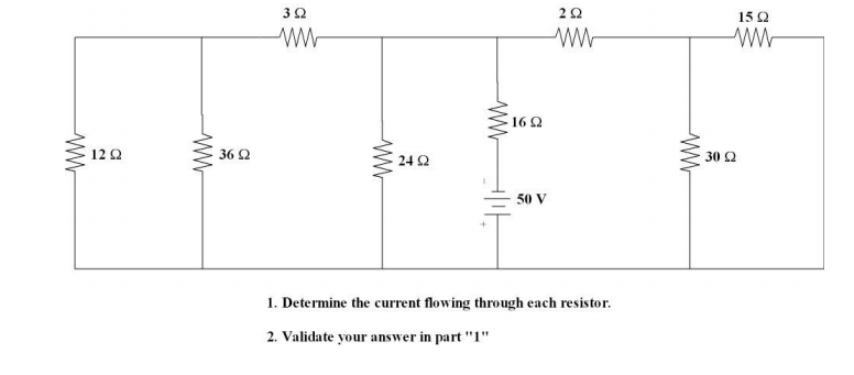 Solved 1. Determine the current flowing through each | Chegg.com