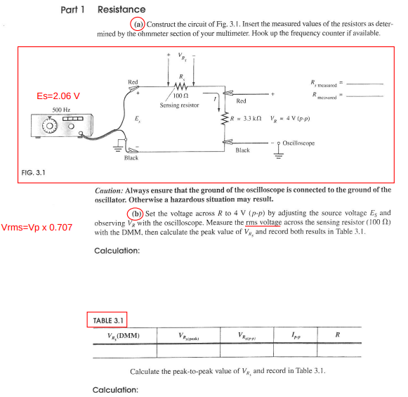 Solved Resistance (a) Construct the circuit of Fig. 3. I. | Chegg.com