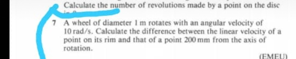 Solved Calculate the number of revolutions made by a point | Chegg.com