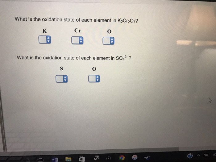 Solved What is the oxidation state of each element in | Chegg.com