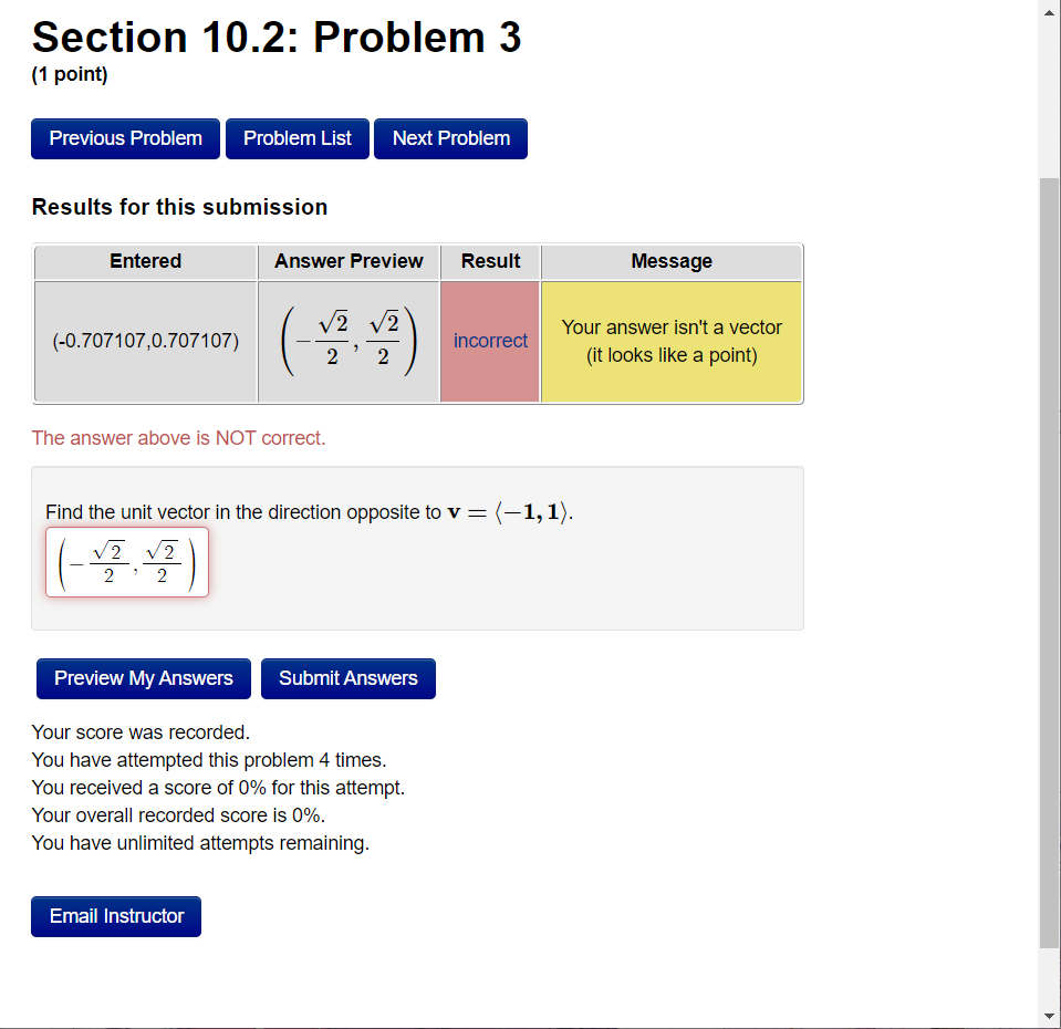 Solved Section 10.2: Problem 3 (1 point) Previous Problem | Chegg.com