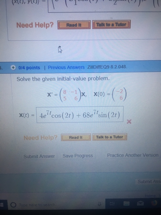 Solved t, yto) Need Help? L Raad lt Imontor! · (+) 014 | Chegg.com