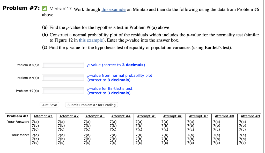 Solved Problem #6: Using the data from Problem #6 above, we | Chegg.com