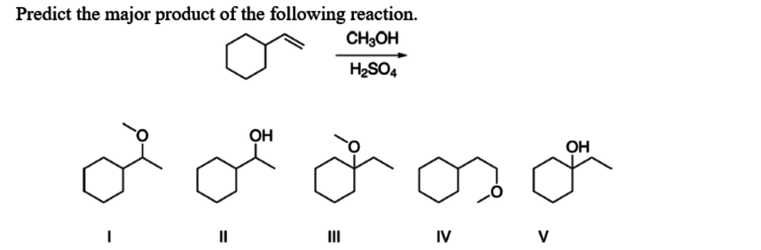 Solved Predict the major product of the following reaction. | Chegg.com