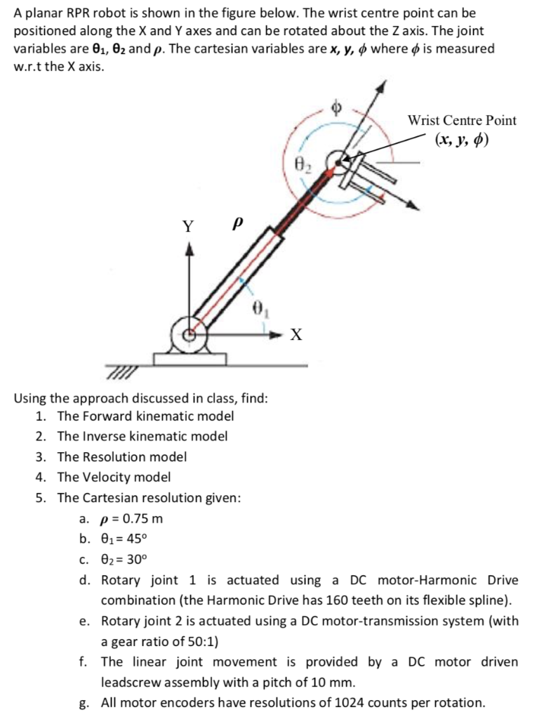 A planar RPR robot is shown in the figure below. The | Chegg.com