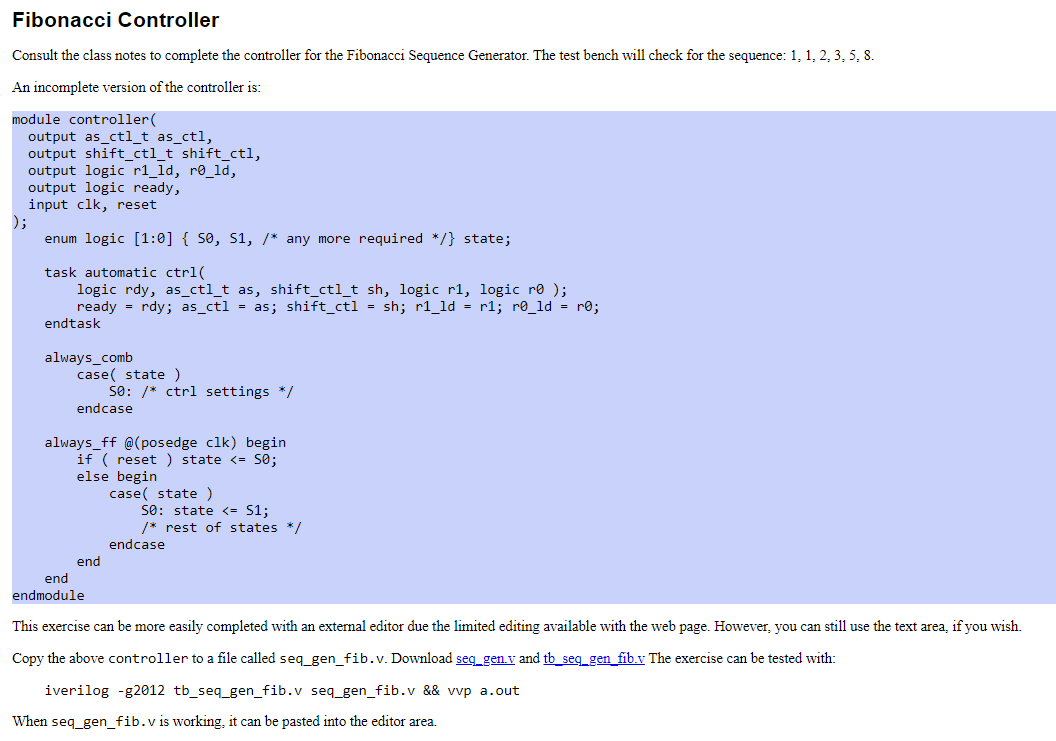 Solved seq_gen.v - typedef logic [15:0] reg16_t;module | Chegg.com