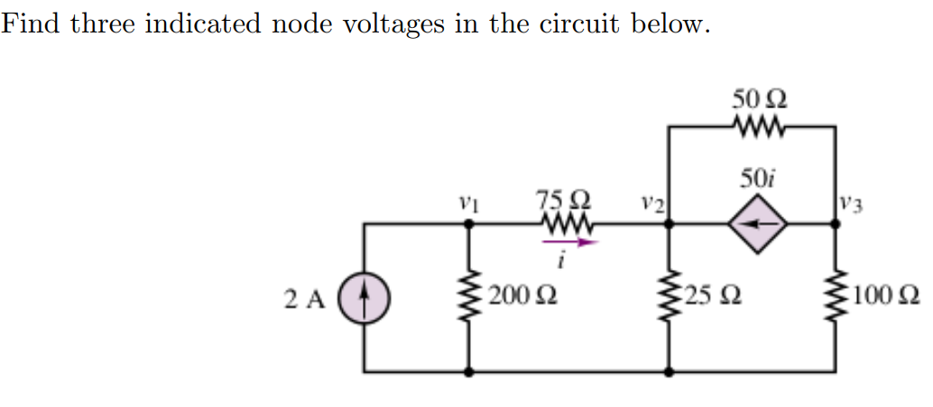 Solved Find three indicated node voltages in the circuit | Chegg.com