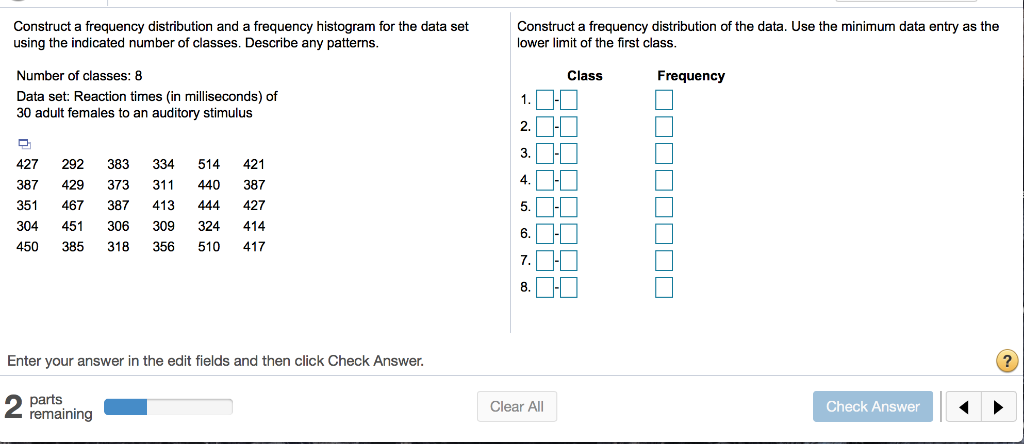 Solved Construct a frequency distribution and a frequency | Chegg.com