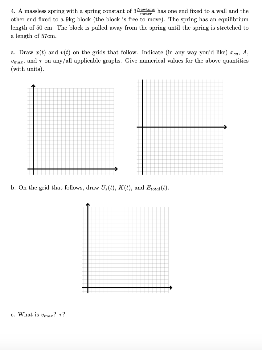 Solved A massless spring with a spring constant of | Chegg.com