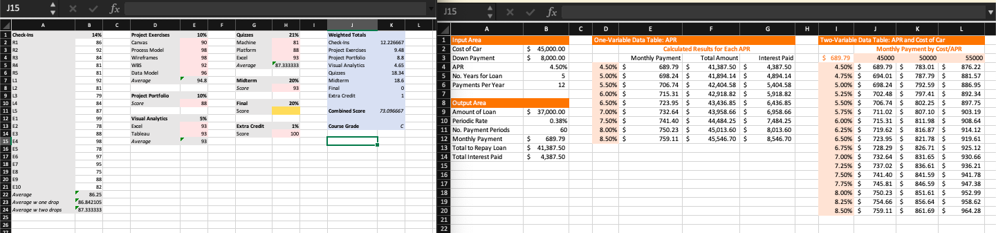 Solved Use the MIST Grades (Excel Check) ﻿worksheet in the | Chegg.com