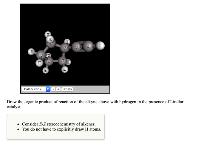Solved Name the following alkyne. ball & stick +abels (Do | Chegg.com