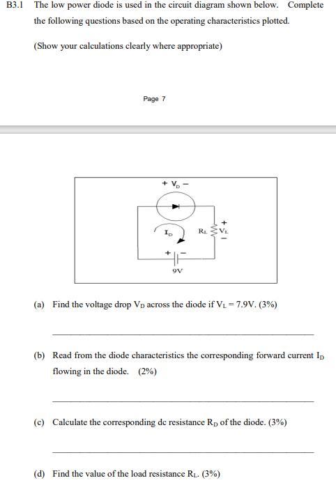 Solved B2. Experiment to find the operating | Chegg.com