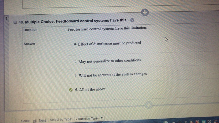 Solved O 40. Multiple Choice: Feedforward control systems | Chegg.com