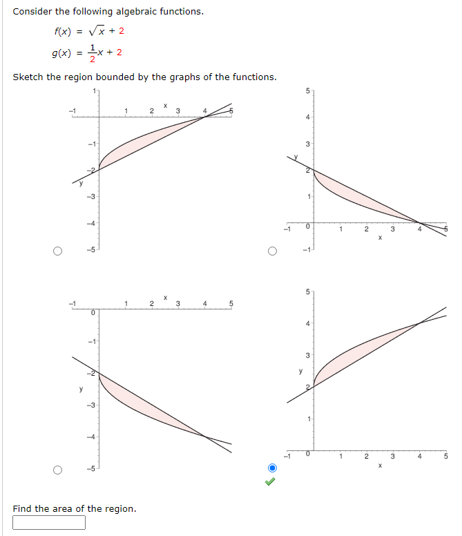Solved Consider the following algebraic functions. f(x) VX + | Chegg.com