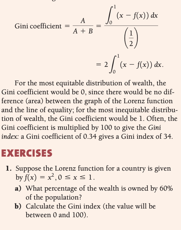 Solved Gini coefficient | Chegg.com