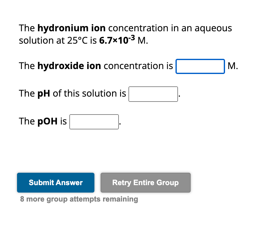 Solved The hydronium ion concentration in an aqueous | Chegg.com
