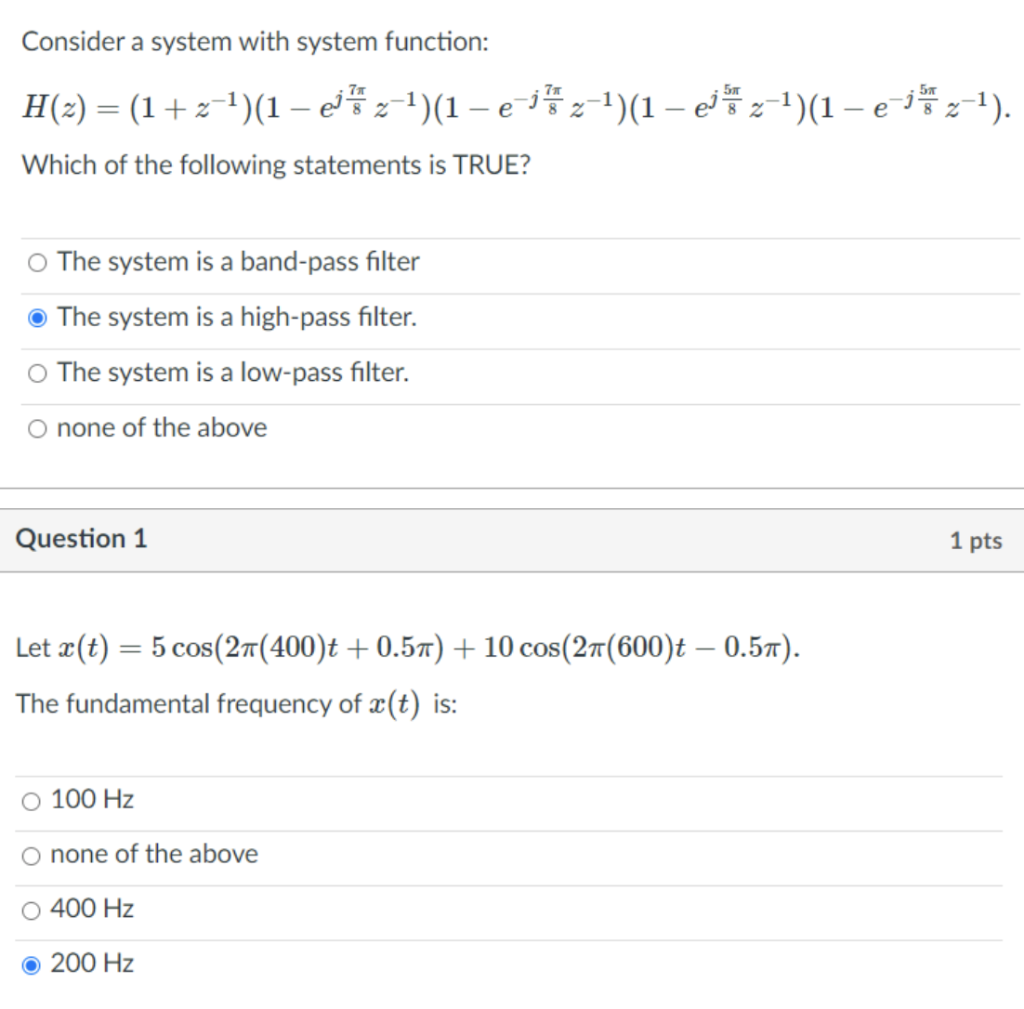 Solved Consider a system with system function: H(2) = (1 + | Chegg.com
