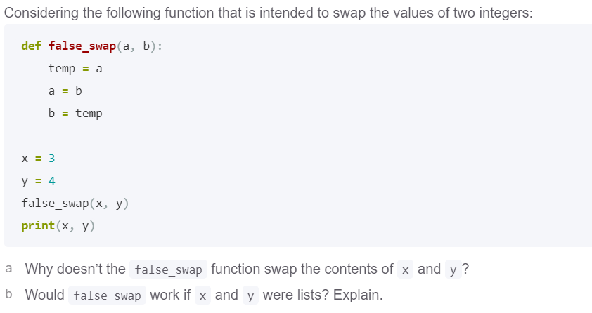 Solved Considering the following function that is intended | Chegg.com