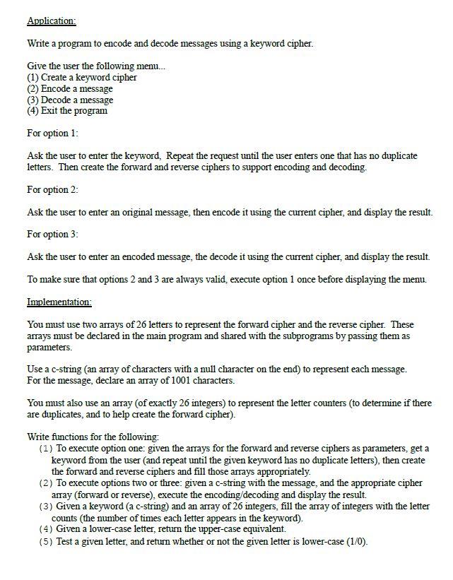 Solved Background: One strategy for encoding a message is to | Chegg.com