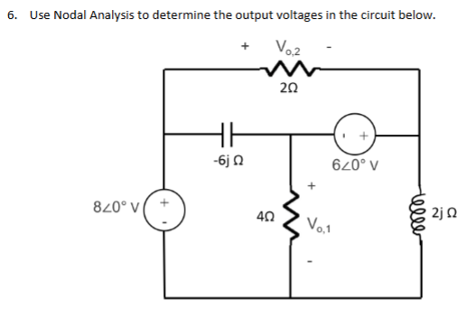 Solved Use Nodal Analysis to determine the output voltages | Chegg.com