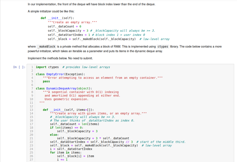 We will implement an ADT deque. Deque = double-ended | Chegg.com