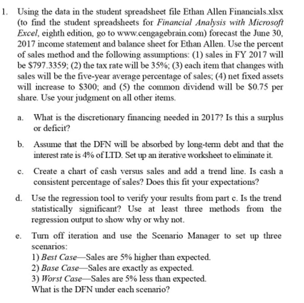 1. Using the data in the student spreadsheet file | Chegg.com