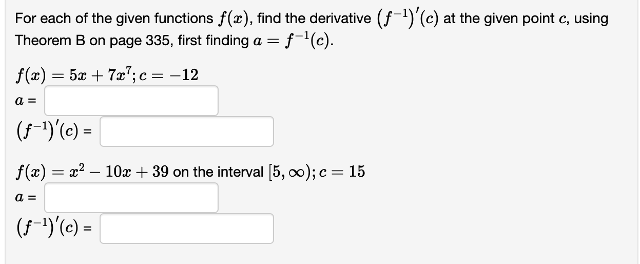 Solved For each of the given functions f(x), find the | Chegg.com