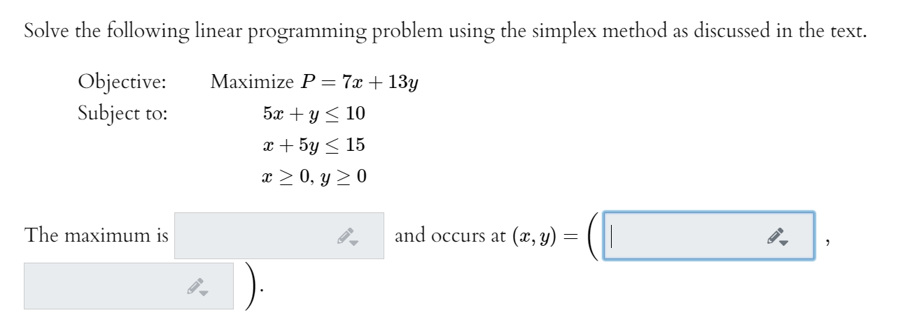Solved Solve the following linear programming problem using | Chegg.com