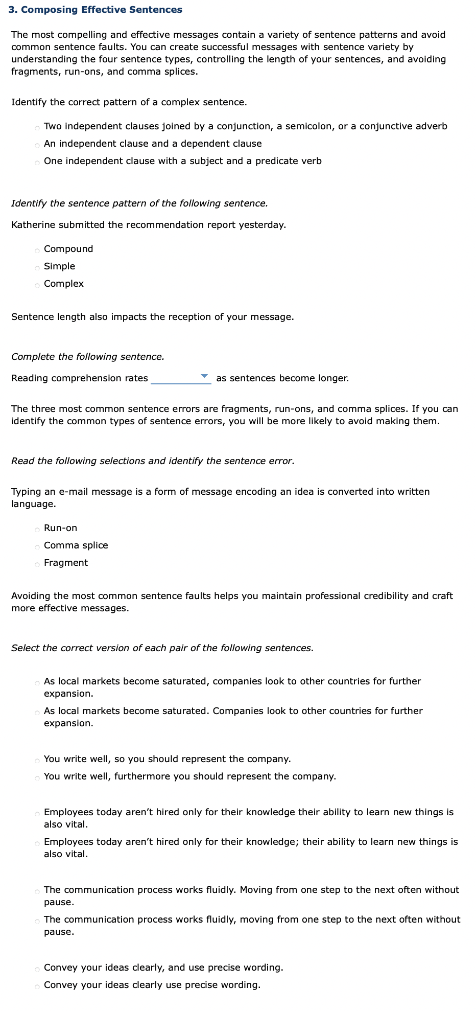 Solved 3. Composing Effective Sentences The most compelling | Chegg.com