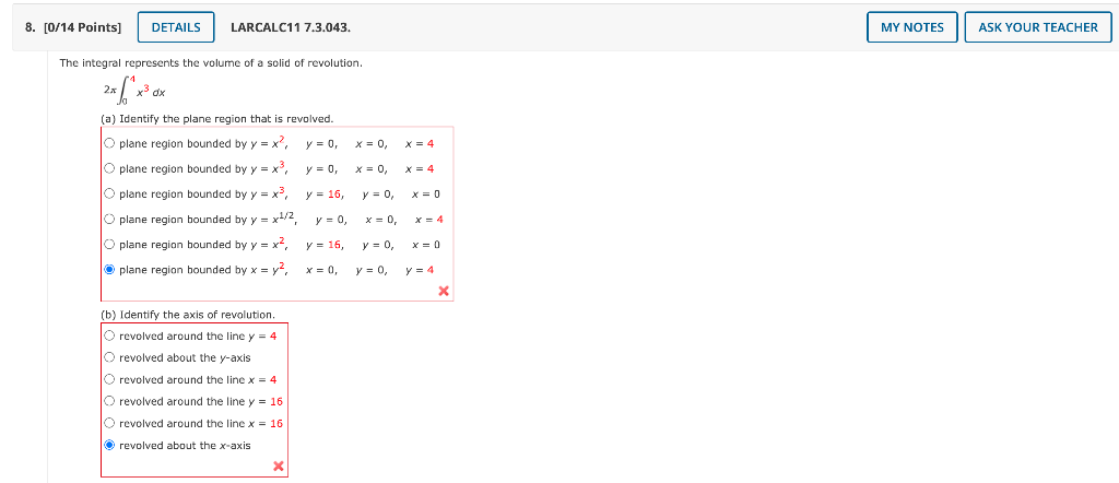 Solved The integral represents the volume of a solid of | Chegg.com