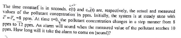 Solved composition sensor is used to continually monitor the | Chegg.com