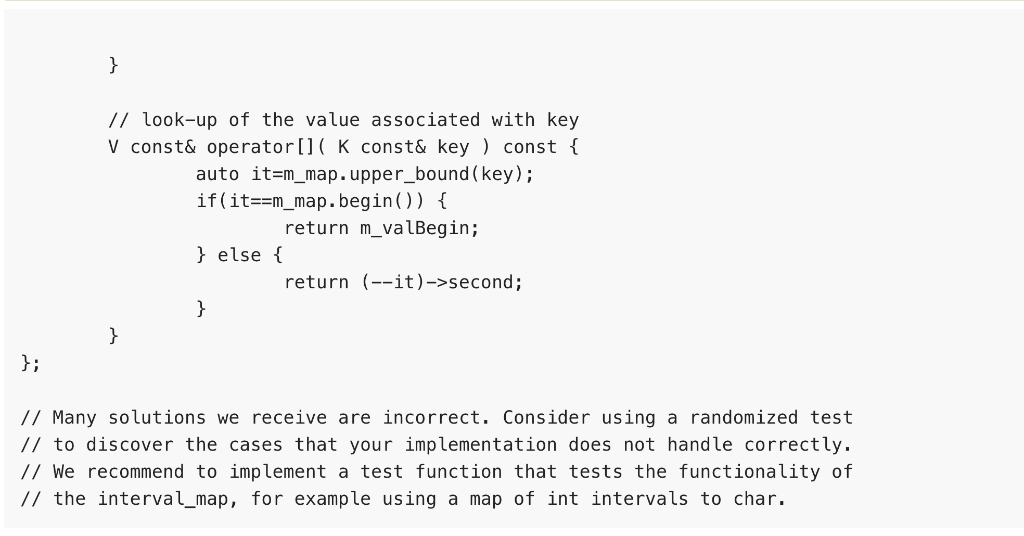 Solved Task Description interval_map is a data structure | Chegg.com