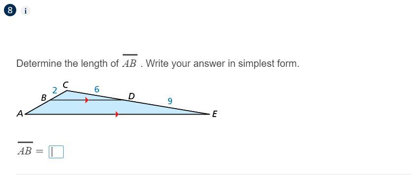 Solved 8 i Determine the length of AB. Write your answer in | Chegg.com