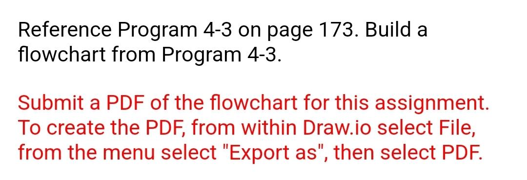 Solved Reference Program 4-3 on page 173 . Build a flowchart | Chegg.com