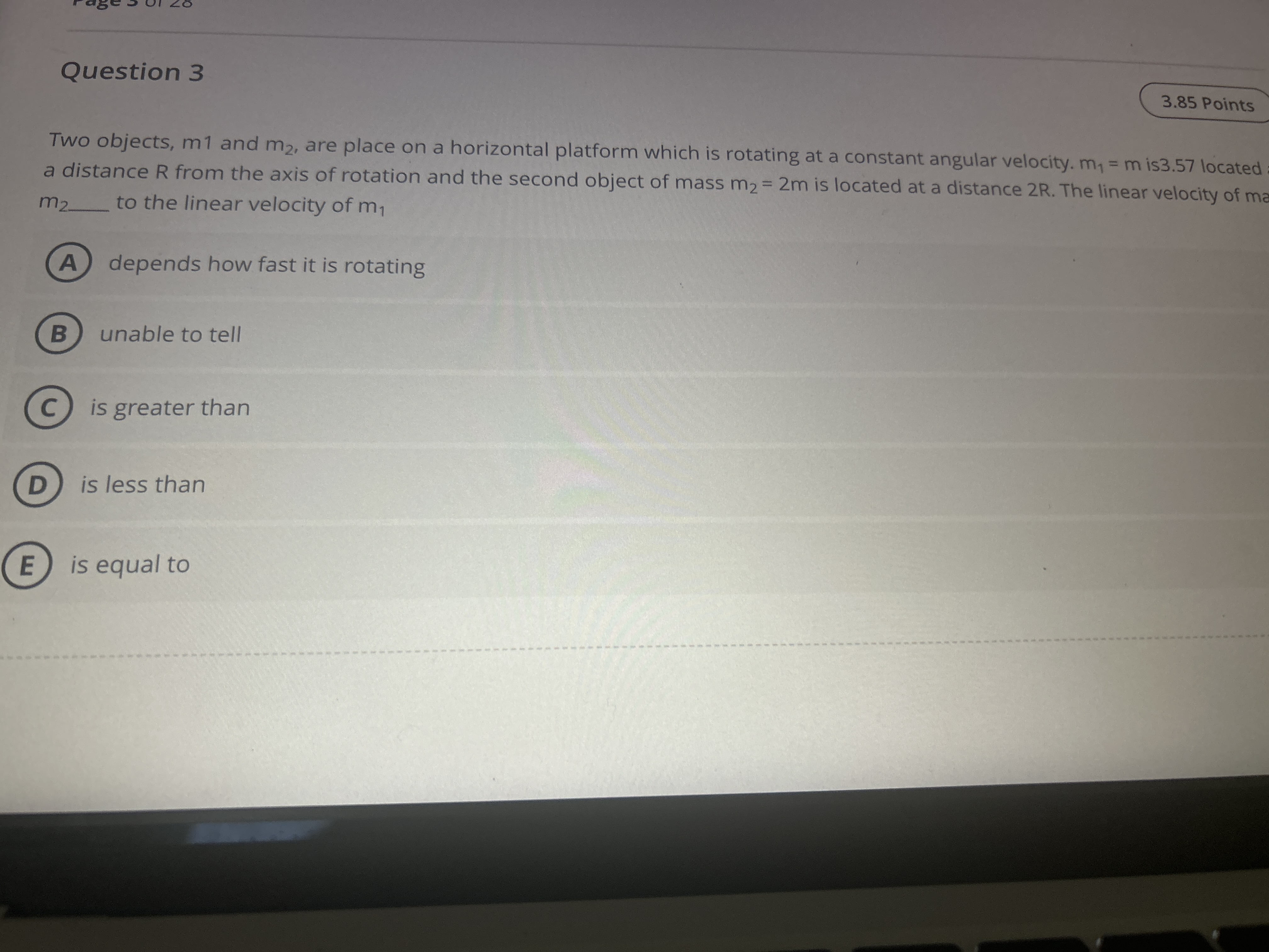 Solved Question 3Two objects, m1 ﻿and m2, ﻿are place on ﻿a | Chegg.com