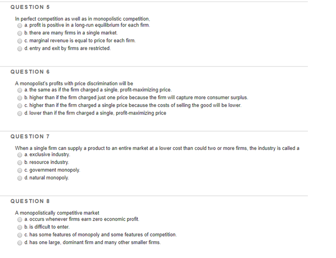 Solved QUESTION 5 In perfect competition as well as in | Chegg.com