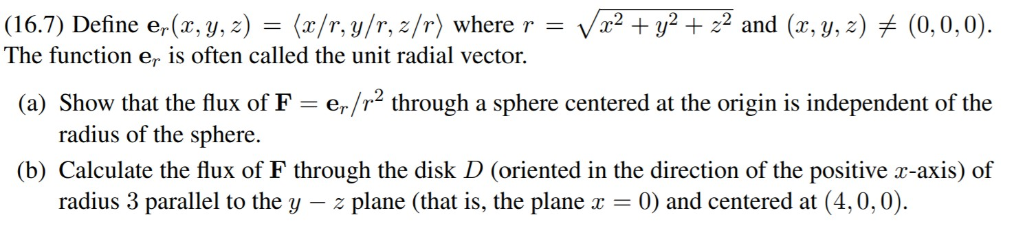 Solved (16.7) Define e,(x, y, z) = (a/r, y/r, z/r) where r = | Chegg.com