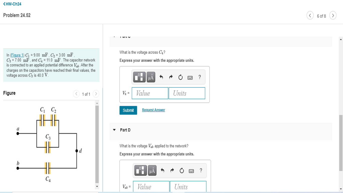 Solved Submit Request Answer C, C₂ Part B a Cz What is the | Chegg.com